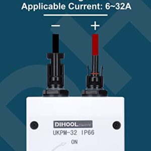 DIHOOL Solar Panel Disconnect Switch, DC 30 Amp PV Solar Isolator Disconnect, DC1200V, IP66