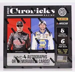 2022 panini chronicles racing hobby box (6 packs/8 cards: 3 autos)