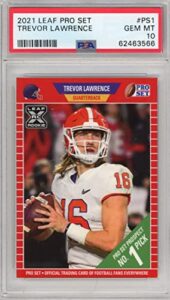 graded 2021 leaf pro set trevor lawrence #ps1 rookie rc football card psa 10 gem mint