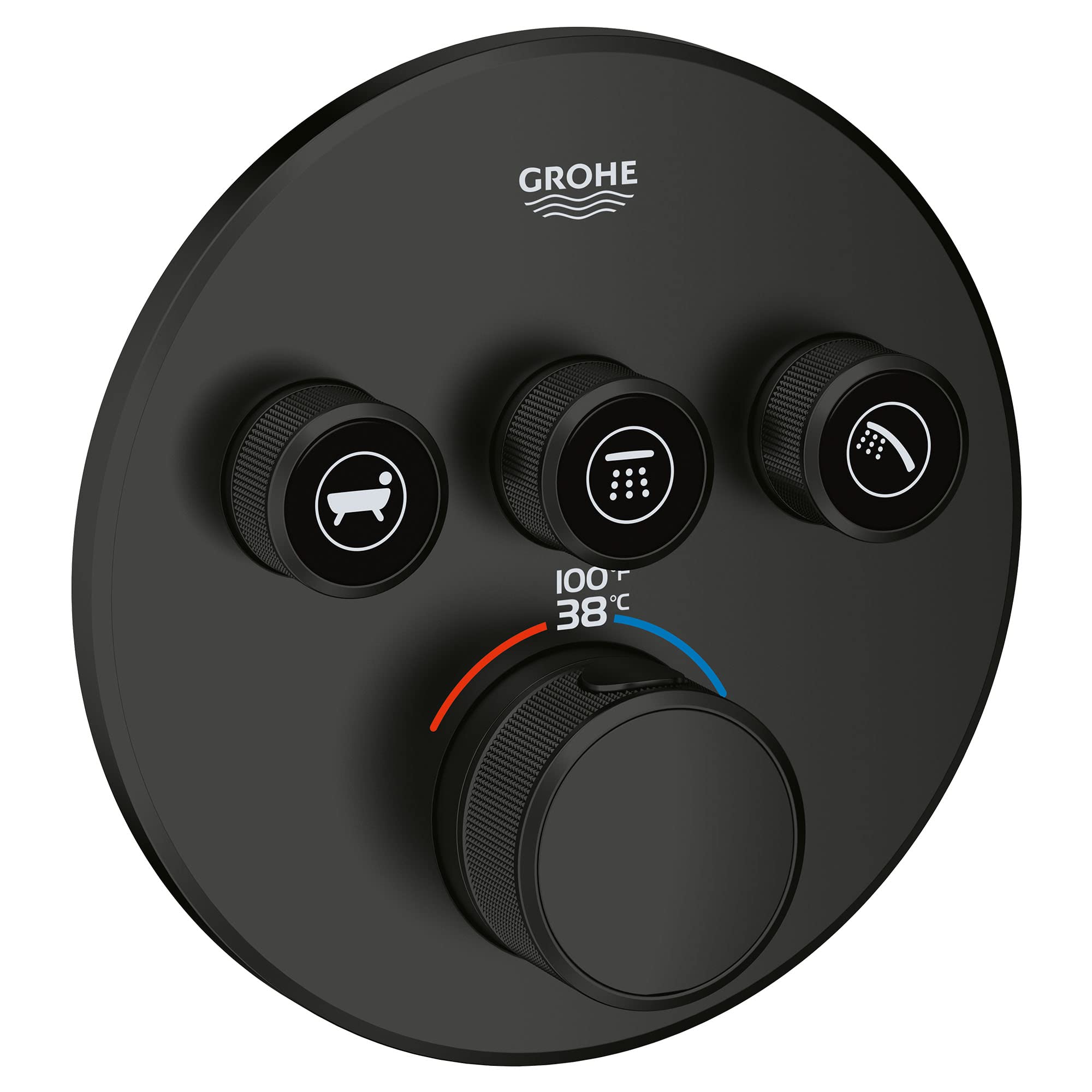 GROHE 291382430 Grohtherm Valve Trim, Matte Black