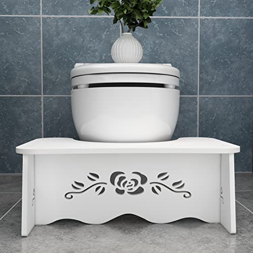 Bathroom Stool Foldable Poop Stool Toilet Stool Adult,7 Inch Toilet Potty Stool for Adult and Kids Aid, Poop Stool Wood-Plastic Board, Environmentally Friendly Materials Shower Stool Squating Stool