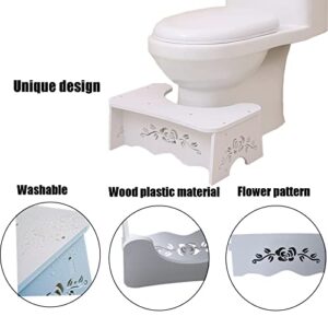 Bathroom Stool Foldable Poop Stool Toilet Stool Adult,7 Inch Toilet Potty Stool for Adult and Kids Aid, Poop Stool Wood-Plastic Board, Environmentally Friendly Materials Shower Stool Squating Stool