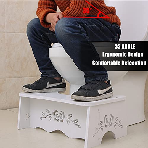 Bathroom Stool Foldable Poop Stool Toilet Stool Adult,7 Inch Toilet Potty Stool for Adult and Kids Aid, Poop Stool Wood-Plastic Board, Environmentally Friendly Materials Shower Stool Squating Stool