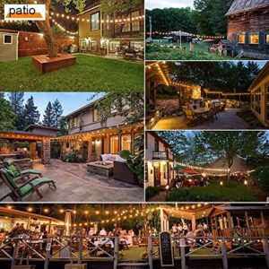 64FT(32FTx2PCS) LED Outdoor String Lights, Waterproof String Lights with 30 ST38 Shatterproof Edison Bulbs,Commercial Grade String Lights,Hanging Outdoor Lights for Patio Backyard Deck Gazebo