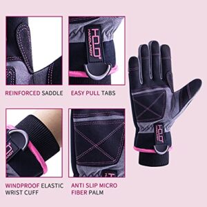 Waterproof Insulated Work Gloves for Women Men, Touchscreen Thermal Winter Gloves for Cold Weather with 3M Warm Lining(M,Pink)