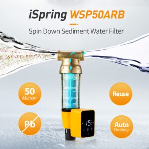 iSpring Whole House Water Filter System + Spin Down Sediment Water Filter