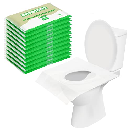 FYY 100 Pack Toilet Seat Covers Paper Flushable,Travel Disposable Flushable Paper Toilet Seat Covers for Adults and Kids Potty Training in Public Restrooms,Airplane,Camping(L,56x42cm,22x16.5 inch)