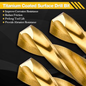 5/32" Titanium Drill Bits, HSS Metal Jobber Length Twist Drill Bits, 135° Split Point, Suitable for Drilling in Metal, Plastic, Wood, Pack of 10pcs, BECOLLO