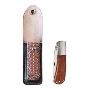 DONGKER Knife Holster, 4" PU Leather Folding Knife Sheath with Belt Loop for Belt