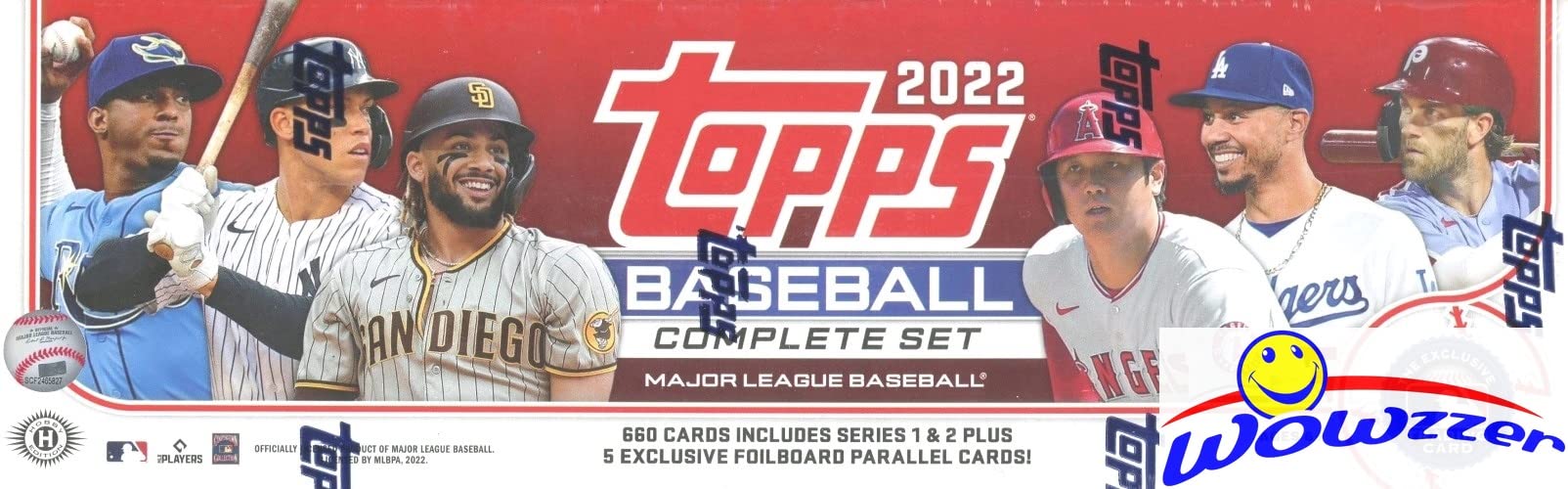 2022 Topps Baseball Complete 668 Card Factory Sealed HOBBY Factory Set with (5) EXCLUSIVE FOILBOARDS #/390! Includes all Series 1 + 2 Cards PLUS ROOKIES JULIO RODRIGUEZ, Bobby Witt Jr & More! WOWZZER!