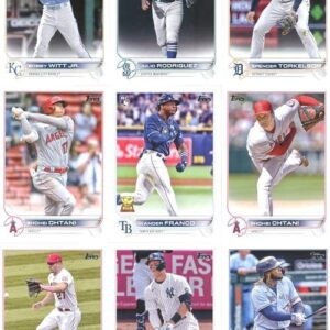 2022 Topps Baseball Complete 668 Card Factory Sealed HOBBY Factory Set with (5) EXCLUSIVE FOILBOARDS #/390! Includes all Series 1 + 2 Cards PLUS ROOKIES JULIO RODRIGUEZ, Bobby Witt Jr & More! WOWZZER!