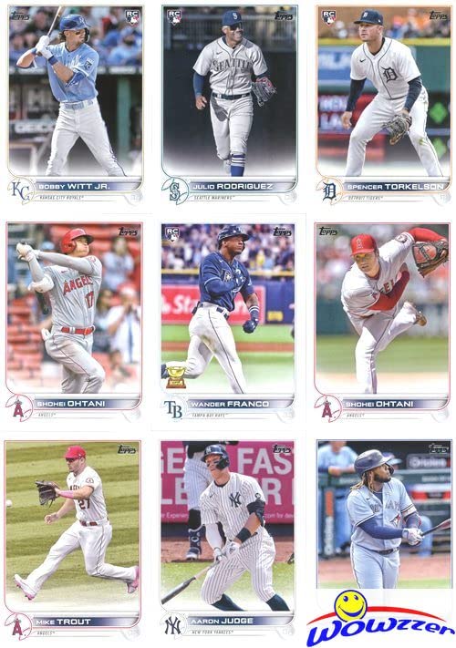 2022 Topps Baseball Complete 668 Card Factory Sealed HOBBY Factory Set with (5) EXCLUSIVE FOILBOARDS #/390! Includes all Series 1 + 2 Cards PLUS ROOKIES JULIO RODRIGUEZ, Bobby Witt Jr & More! WOWZZER!