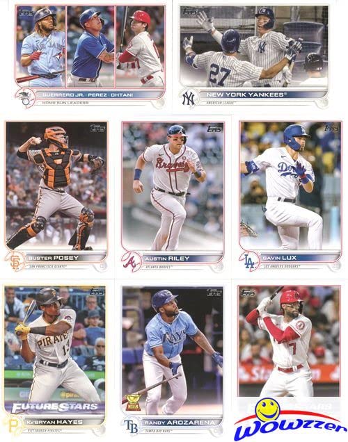 2022 Topps Baseball Complete 668 Card Factory Sealed HOBBY Factory Set with (5) EXCLUSIVE FOILBOARDS #/390! Includes all Series 1 + 2 Cards PLUS ROOKIES JULIO RODRIGUEZ, Bobby Witt Jr & More! WOWZZER!