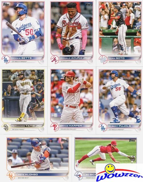 2022 Topps Baseball Complete 668 Card Factory Sealed HOBBY Factory Set with (5) EXCLUSIVE FOILBOARDS #/390! Includes all Series 1 + 2 Cards PLUS ROOKIES JULIO RODRIGUEZ, Bobby Witt Jr & More! WOWZZER!