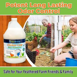 Eco Strong Chicken Coop Cleaner and Odor Eliminator, All Natural Deodorizer - Ready to Use - 128 oz w Sprayer