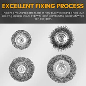 TILAX Wire Brush Wheel Cup Brush Set 6 Piece, Wire Brush for Drill 1/4 Inch Hex Shank Arbor 0.012 Inch Coarse Carbon Steel Crimped Wire Wheel for Drill Attachment, Rust Removal, Stripping and Abrasive