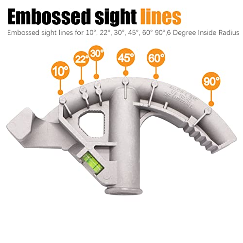 Fuzbaxy Conduit Bender Tool for 3/4inch EMT and 1/2 inch Rigid Pipes for Stub-Ups,Offsets,Back-to-Back(Aluminum)