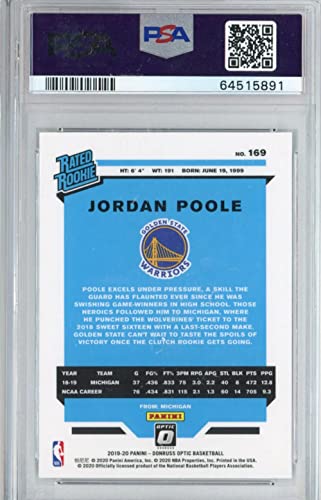 Graded 2019-20 Panini Donruss Optic Jordan Poole #169 Rookie RC Basketball Card PSA 10 Gem Mint