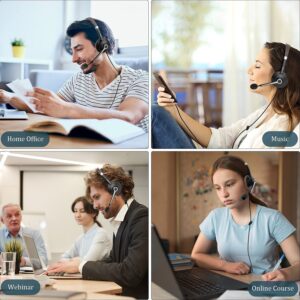 USB Headset with Microphone, Ultra Comfort Over-Ear Wired Headphones with Noise Cancelling Mic, Computer Headset with in-line Control for PC Laptop Home Office Online Class Skype Zoom