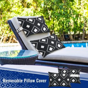 2 Pack Recliner Pillows for Head Chaise Lounge Head Resting Pillows Lounge Pillow Outdoor Lumbar Pillow for Recliner,Beach Chair,Office Chair Neck or Lumbar Attachment,Waterproof (Charming Style)