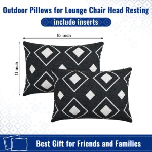 2 Pack Recliner Pillows for Head Chaise Lounge Head Resting Pillows Lounge Pillow Outdoor Lumbar Pillow for Recliner,Beach Chair,Office Chair Neck or Lumbar Attachment,Waterproof (Charming Style)