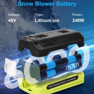 Aoasur 6.0Ah Battery Replacement for Snow Joe 40V and Sun Joe 40V Battery (Green)