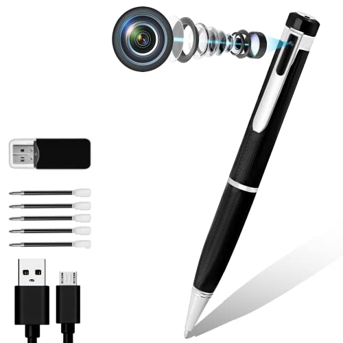 TKQTZ 64GB Camera Pen 1080P Motion Detection Security Camera Pen with Mini Spy Hidden Camera for Indoor Outdoor Meetings and Classrooms