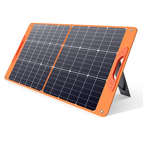 100W Folding Solar Panel for Solar Generator, Portable Solar Power Supply with Adjustable Kickstand for Home Emergency, Outdoor, Camping Van, RV, and Off-Grid Emergency Power Station