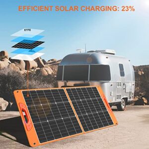 100W Folding Solar Panel for Solar Generator, Portable Solar Power Supply with Adjustable Kickstand for Home Emergency, Outdoor, Camping Van, RV, and Off-Grid Emergency Power Station