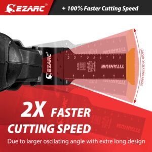 EZARC Titanium Oscillating Saw Blades, Extra-Long Oscillating Multitool Blades for Metal, Wood Nails, Screws Cutting, Plastic, 3 Pack