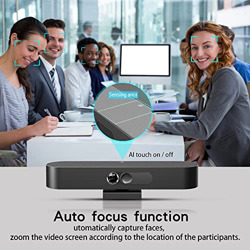 DOBVDLA Conference Room Camera System, 2K HD Video Calling with 4 Microphones, Wide Field of View Webcam, All-in-One Video Conferencing System for Huddle Meeting Room