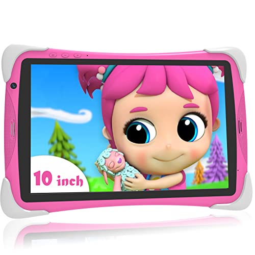 DOMATON Kids Tablet, 10 Inch Tablet for Kids, Pink