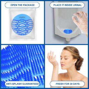 Urinal Screens Deodorizer 50 Pack Urinal Deodorizer Scented Urinal Screen Anti-Splash Urinal Screen for Urinals in Restrooms Restaurants Office Schools (25 Blue+25 Orange)