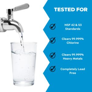 EUROGUARD Gravity-fed Water Filter System (2.25 Gallons), Reduces Lead and up to 99% of Chlorine, NSF/ANSI 42&372 Standard, with 2 Black Carbon Filters, 100% Metal Spigot, Premium Series, EUG023