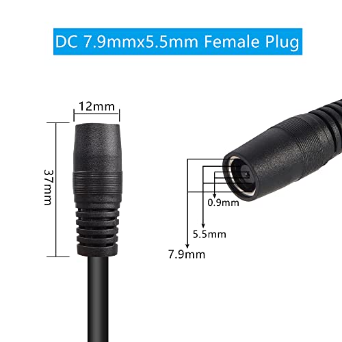 GINTOOYUN DC 8mm to XT60 Power Cable, 5Ft DC7909 7.9mm x 5.5mm Female to XT-60 Male Adapter Cord for for Solar Panels Portable Power Station 14AWG 1.5m