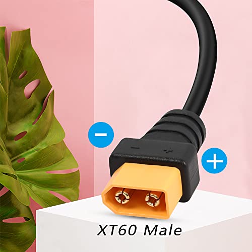 GINTOOYUN DC 8mm to XT60 Power Cable, 5Ft DC7909 7.9mm x 5.5mm Female to XT-60 Male Adapter Cord for for Solar Panels Portable Power Station 14AWG 1.5m