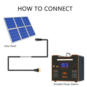 GINTOOYUN DC 8mm to XT60 Power Cable, 5Ft DC7909 7.9mm x 5.5mm Female to XT-60 Male Adapter Cord for for Solar Panels Portable Power Station 14AWG 1.5m