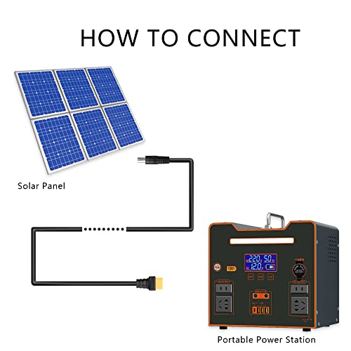 GINTOOYUN DC 8mm to XT60 Power Cable, 5Ft DC7909 7.9mm x 5.5mm Male to XT-60 Male Adapter Cord for for Solar Panels Portable Power Station 14AWG 1.5m