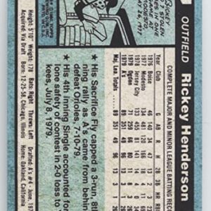 RICKEY HENDERSON 1980 Topps #482 Rookie RC REPRINT - Baseball Card