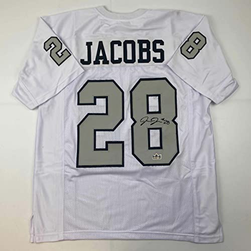 Facsimile Autographed Josh Jacobs Oakland Las Vegas Color Rush White Reprint Laser Auto Football Jersey Size Men's XL