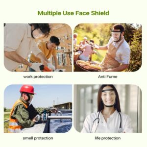 TRIrunpdl 3 Pack Clear Full Safety Face Shield for Adults Women Men(Not Fit Wear Glasses), Adjustable& Reusable Super Protective Face Shields with Super Lightweight, High-Definition, Anti-Fog