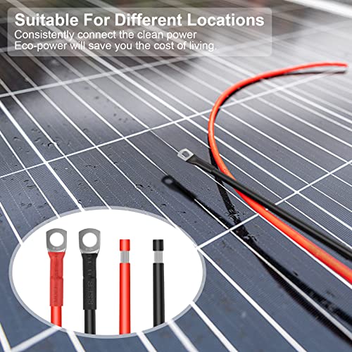 Geosiry 8 Gauge Battery Cable, 8 AWG Battery Cable Connect Battery and Charge Controller for RV Truck Motorcycle Marine Automotive Solar Panel (8AWG 16FT)