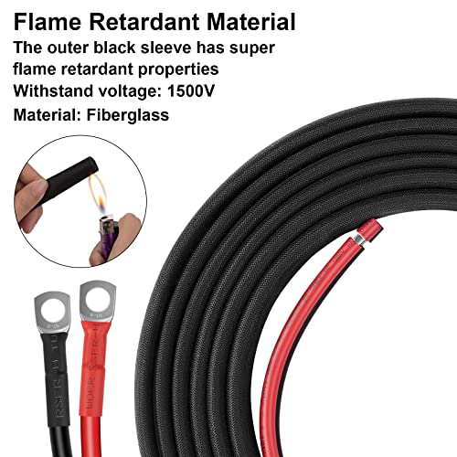 Geosiry 8 Gauge Battery Cable, 8 AWG Battery Cable Connect Battery and Charge Controller for RV Truck Motorcycle Marine Automotive Solar Panel (8AWG 16FT)