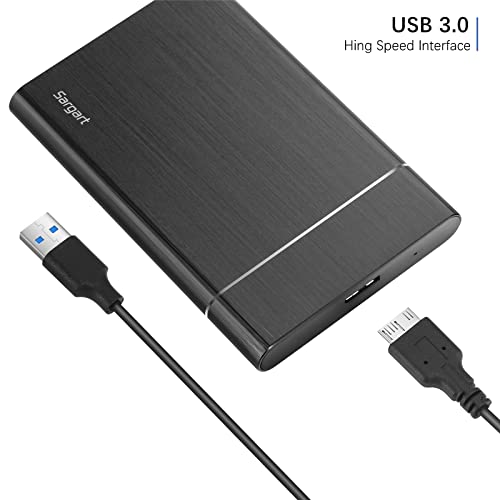 Sargart 640GB Ultra Slim Portable External Hard Drive USB3.0 HDD Storage for PC, Mac, Desktop, Laptop, Chromebook, Xbox One, Xbox 360, PS4 (Black)