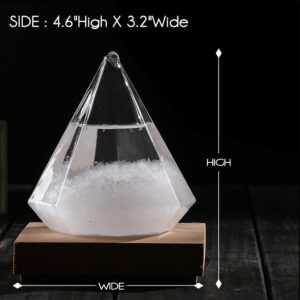 Weather Storm Glass Bottle Drop Creative Stylish Weather Station Forecaster Barometer, Desktop Decoration Crafts of Choice (Water Droplet+Base)