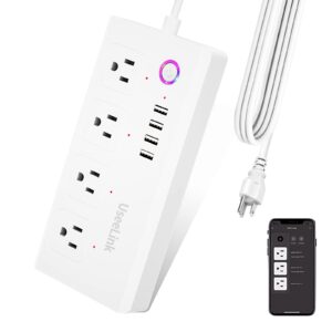 smart power strip, useelink zigbee surge protector,white