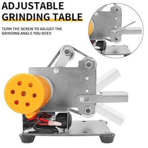 Baisiky Mini Belt Sander-Electric Bench Grinder Grinding Machine, 7 Adjustable Speed Grinder Polisher Knife Sander Tool for DIY Woodworking, Metal, Knife Making