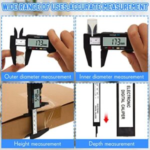 5 Pcs Digital Caliper 0 - 6 Inch Calipers Measuring Tool Electronic Digital Vernier Caliper with Large LCD Screen Shutdown Function, Reset Function, Inch and Millimeter Conversion