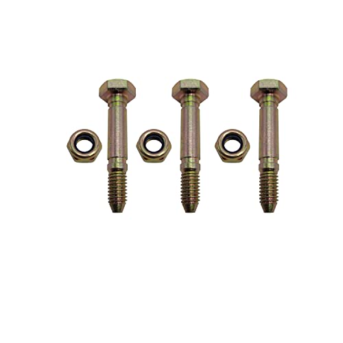 (3/Pack) 51001500 51001 Snow Blower Shear Pin Bolts and Nuts Replacement Ariens Rotary John Deere AM136890 AM122156