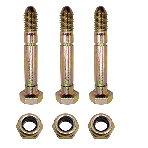 (3/Pack) 51001500 51001 Snow Blower Shear Pin Bolts and Nuts Replacement Ariens Rotary John Deere AM136890 AM122156